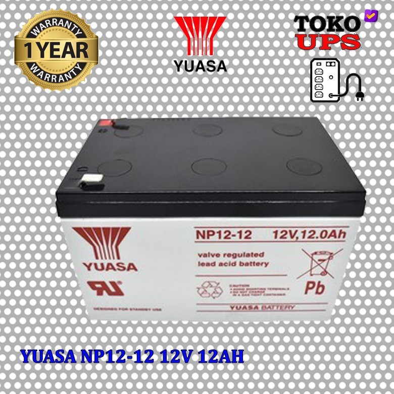 Jual Yuasa Battery Aki Kering UPS NP12-12 Yuasa 12V 12AH | Shopee Indonesia