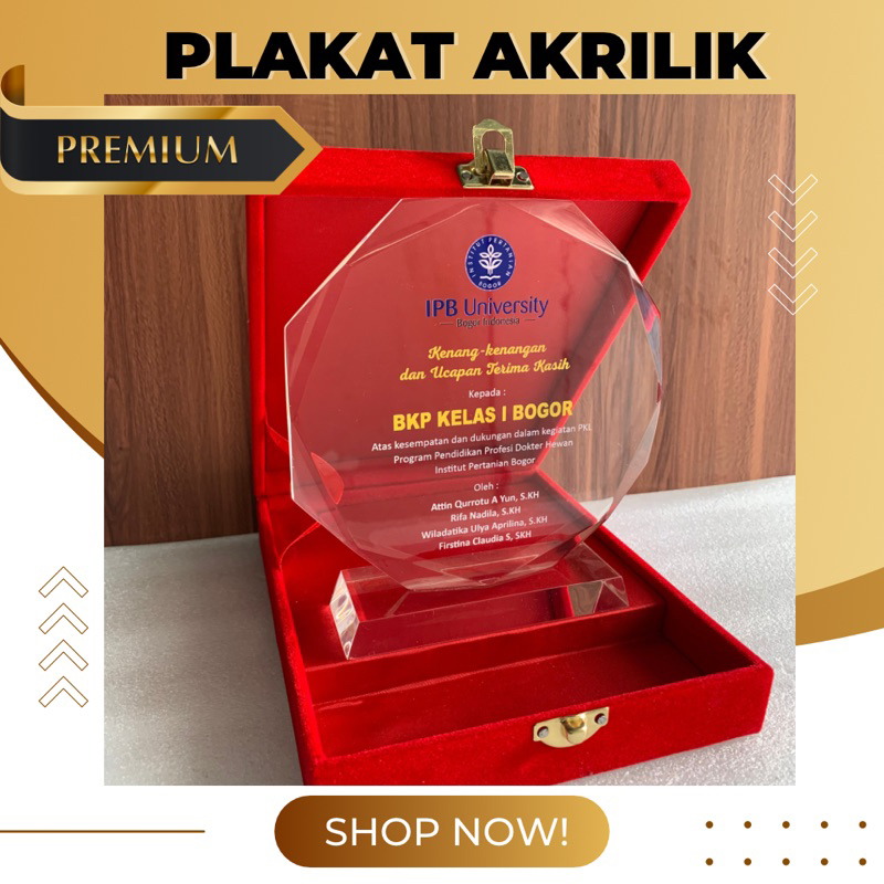 Jual PREMIUM PRODUK!! Plakat Akrilik tebal 8mili + box Plakat/piala ...