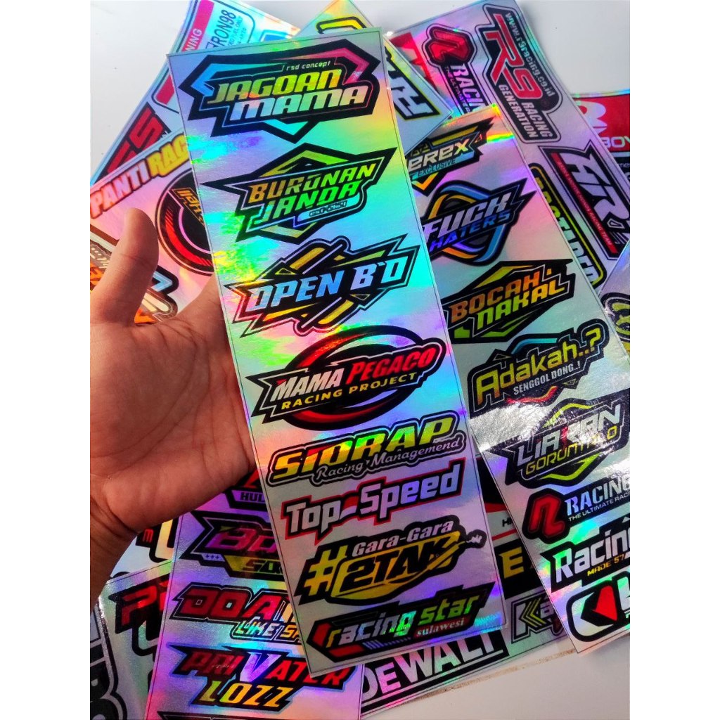 Jual Stiker Satu Pack Paket Stiker Kata-kata Racing Hologram Vol.01 ...
