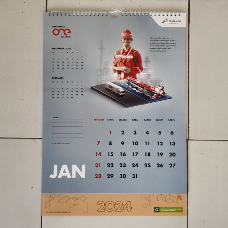 Jual Calendar Kalender Dinding Spiral Pertamina 2024 (30 cm x 41 cm ...