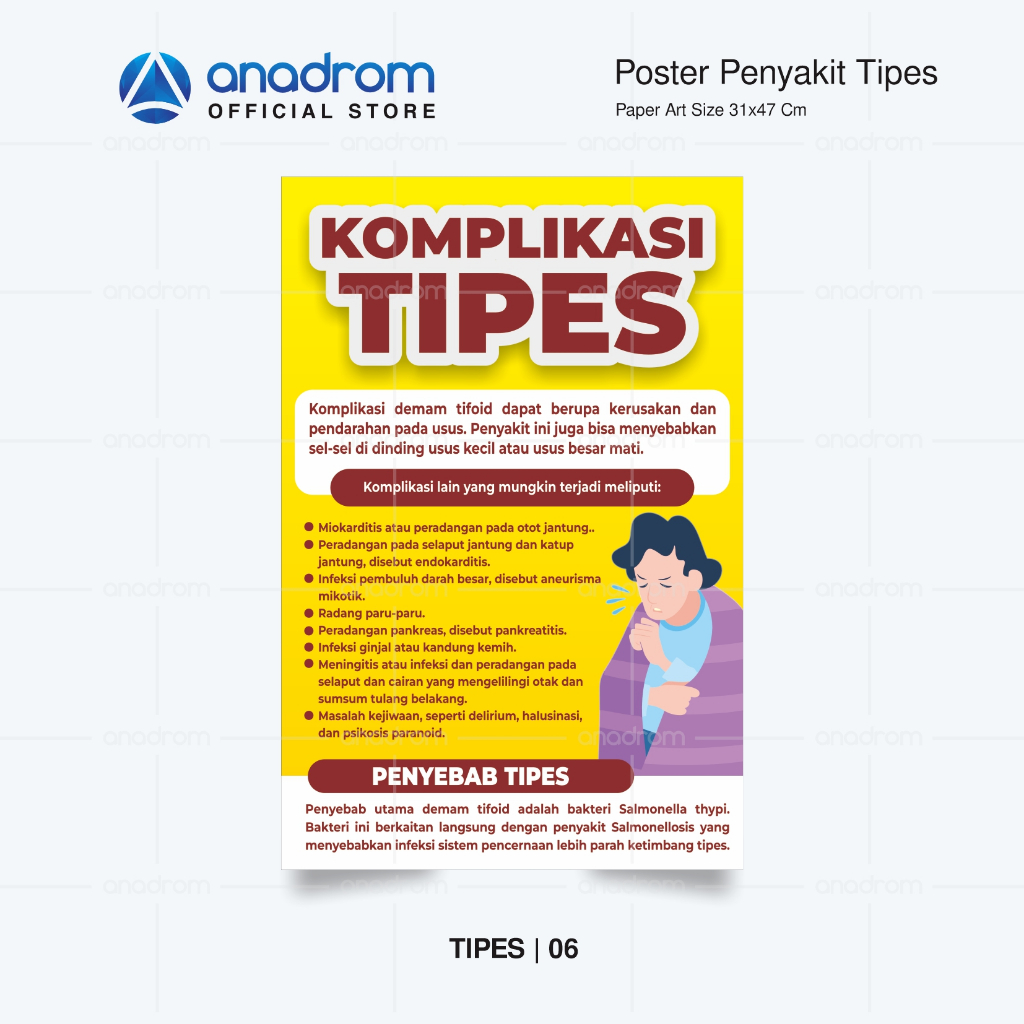 Jual Poster Seputar Penyakit TIPES | Poster Promosi Edukasi Kesehatan ...