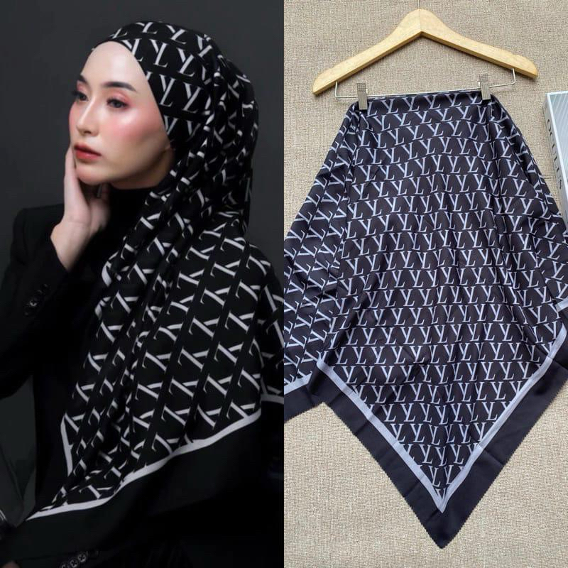 Jual (LY) Monogram Pattern Scraf LY Jilbab Voal Branded Premium ...