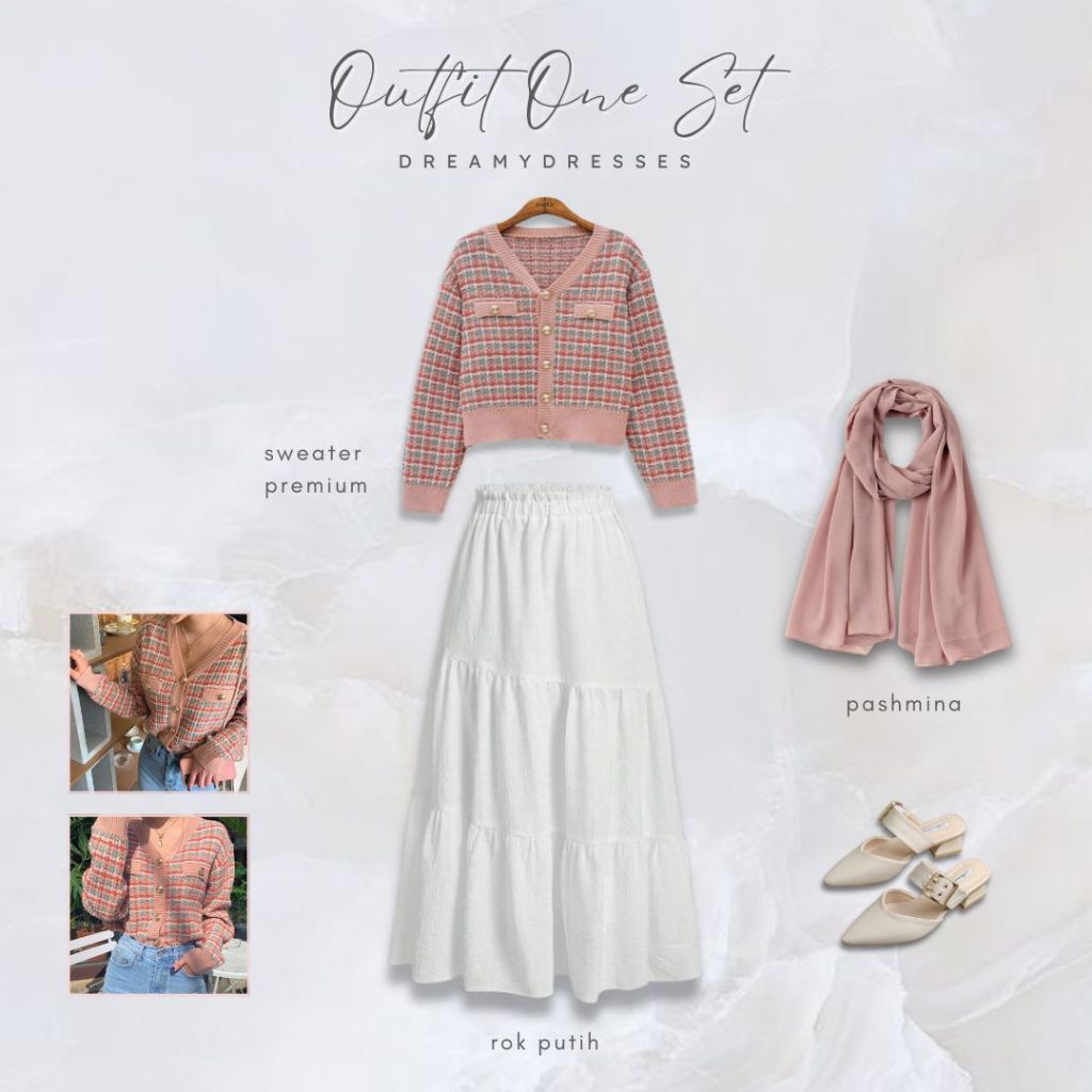 Jual One Set 03 - OOTD One Set Setelan Wanita Set Outfit Korean Style One Set Hijab Wanit ...