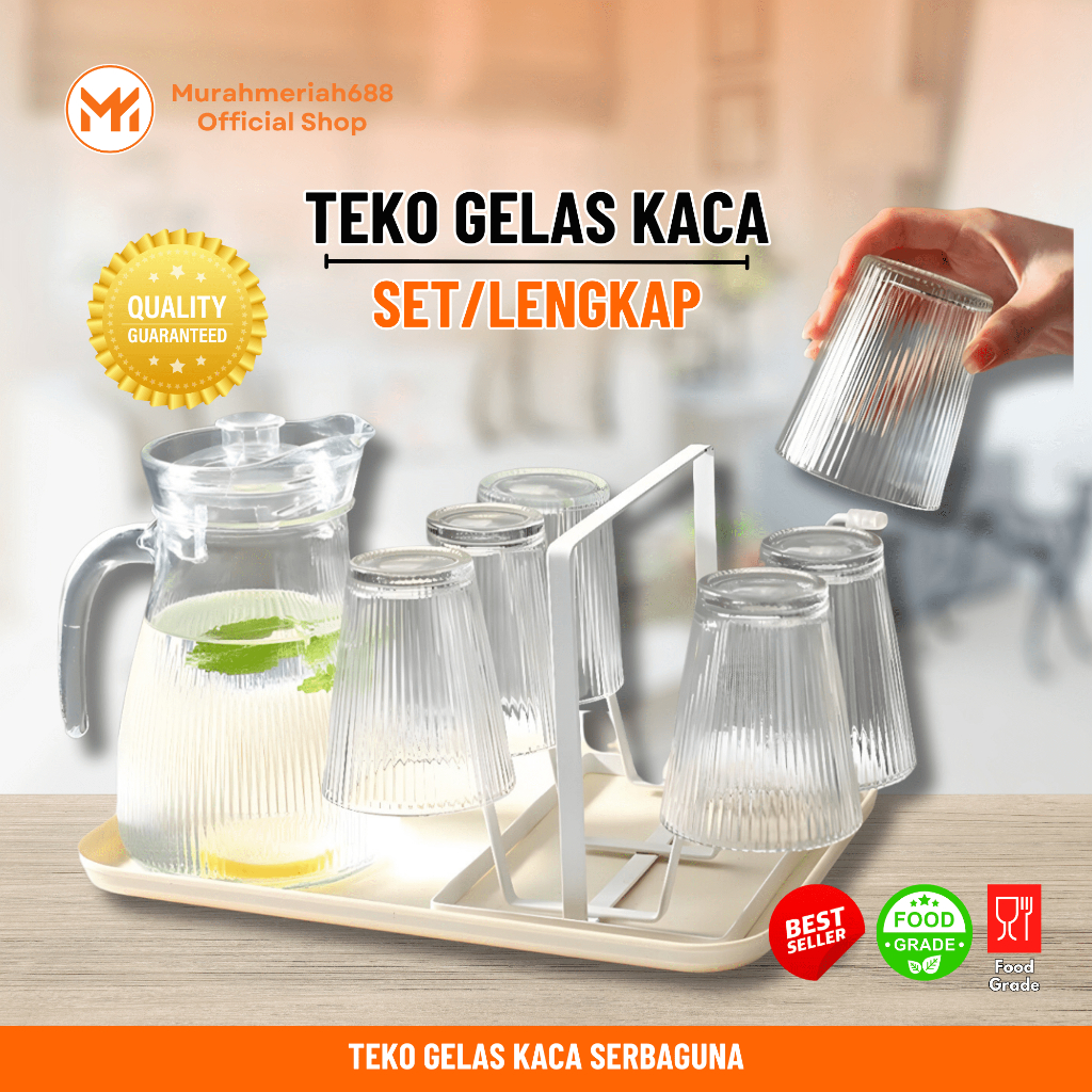 Jual MM_TEKO GELAS KACA TRANSPARAN/TEKO GELAS KACA TEBAL/GELAS TEKO ...