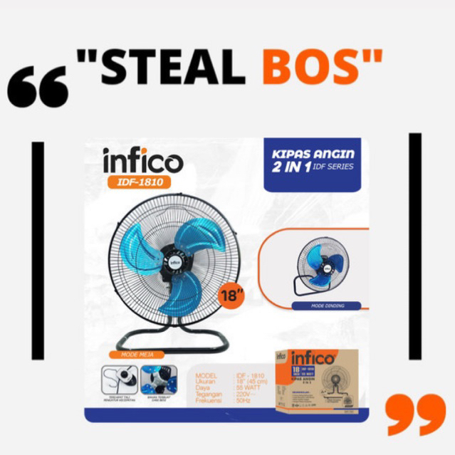 Jual infico tornado 18 inch 2in1 kipas infico 18 inch besi 2in1 IDF ...
