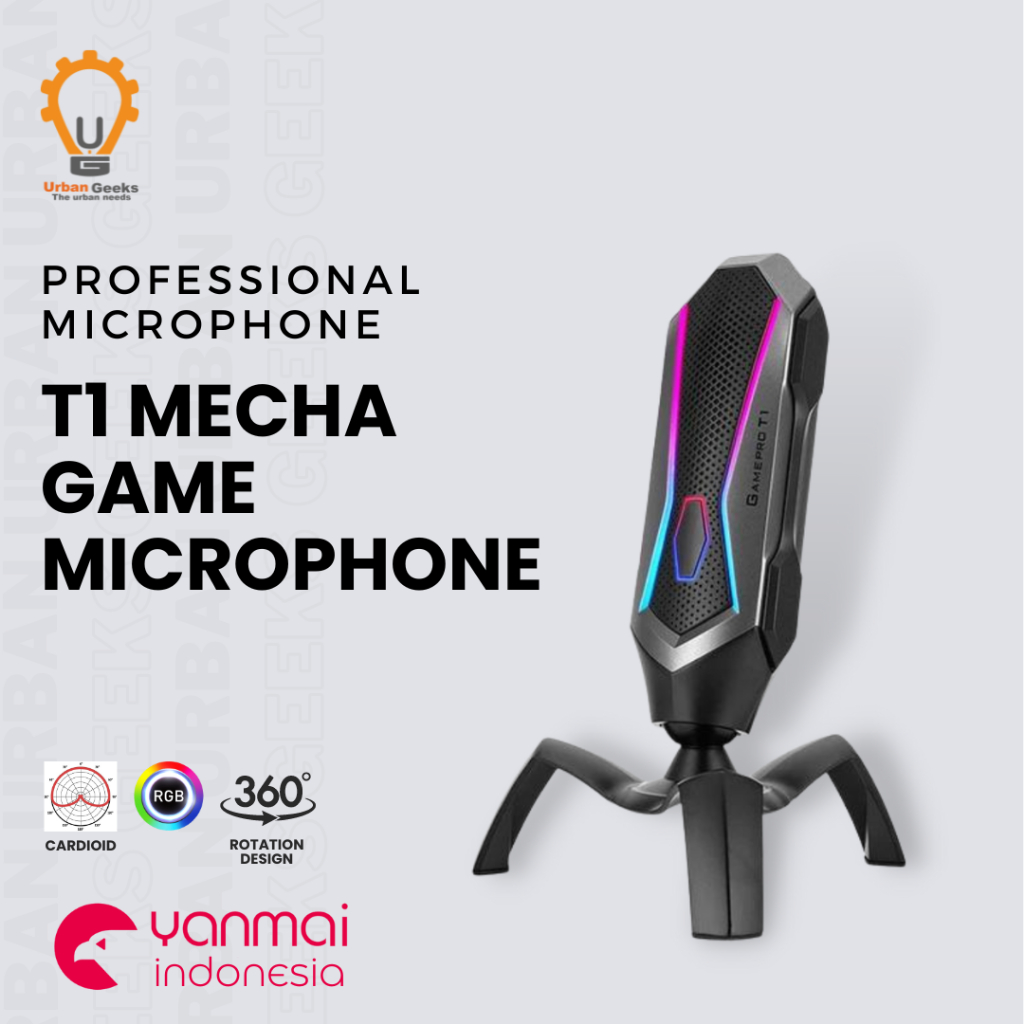 Jual Yanmai T1 USB Gaming Microphone 360 Degree Rotation RGB Lightning ...