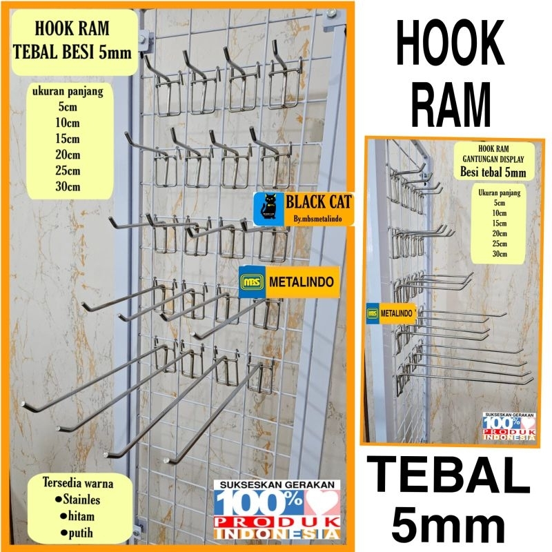Jual Hook ram gantungan ram display cantolan display besi tebal 5mm ...
