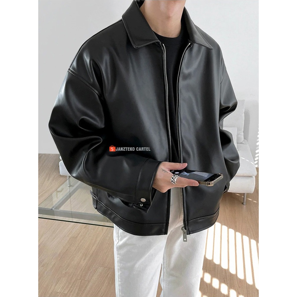 Jual JNK x JORDI - Jaket Pria Classic Style Bahan Semi Kulit Sintetis ...