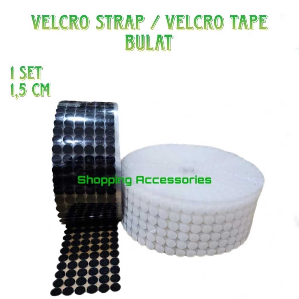 Jual Velcro bulat double side perekat serbaguna velcro tape 1,5cm ...