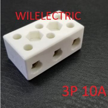 Jual Terminal Blok Block Keramik 3W8H 3P 3 Pole 10A 10 A | Shopee Indonesia