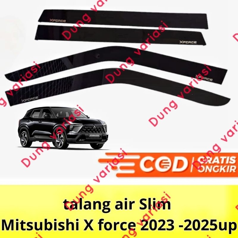 Jual talang air slim Mitsubishi xforce hitam 2023,2024,2025 up | Shopee Indonesia