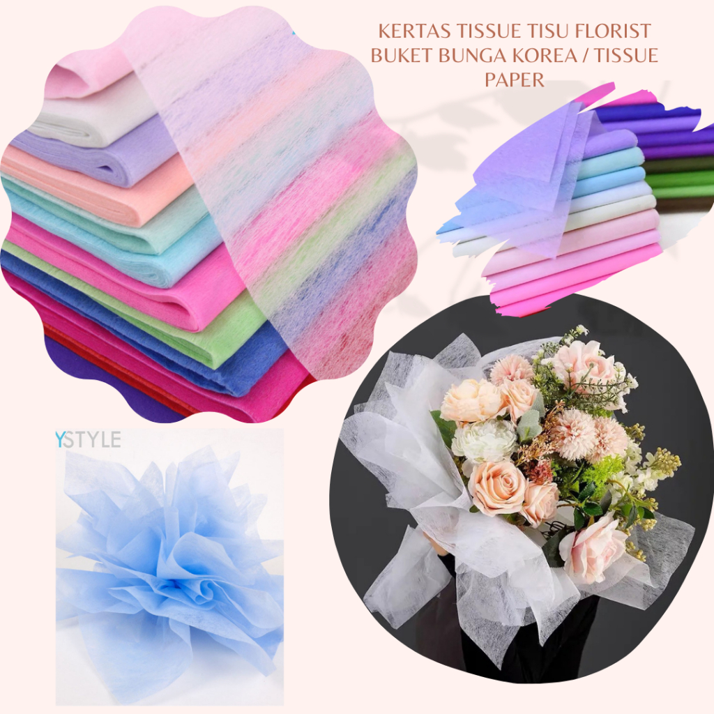 Jual (5 LEMBAR) KERTAS BUNGA COTTON PAPER TISSUETISU FLOWER PAPER ...
