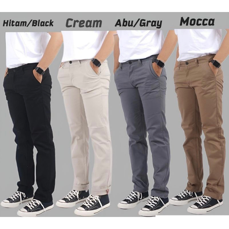 Jual CELANA PRIA CHINO Slim fit Panjang Kerja kantor Santai Liburan Cowok Sepan Chinos Gentleman ...