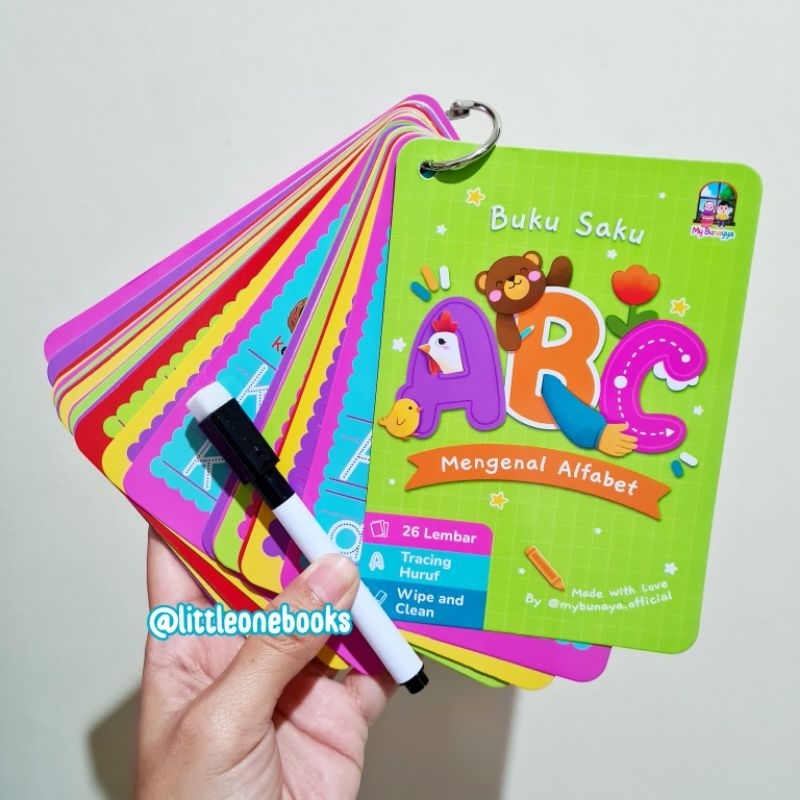 Jual Buku Saku ABC "Mengenal Alfabet" wipe and clean bonus spidol ...