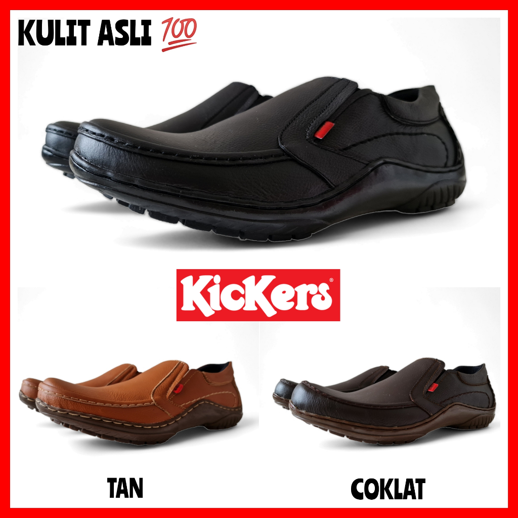 Jual SEPATU PANTOFEL PRIA KICKERS SLIP ON SOL DI JAHIT SEKELILING ...
