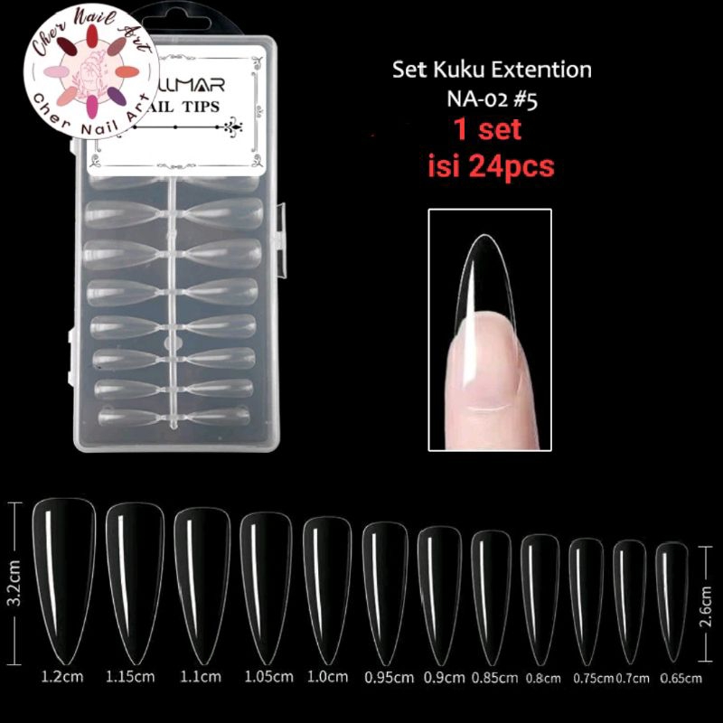 Jual Kuku palsu putih transparan bening polos manicure kuku extension ...