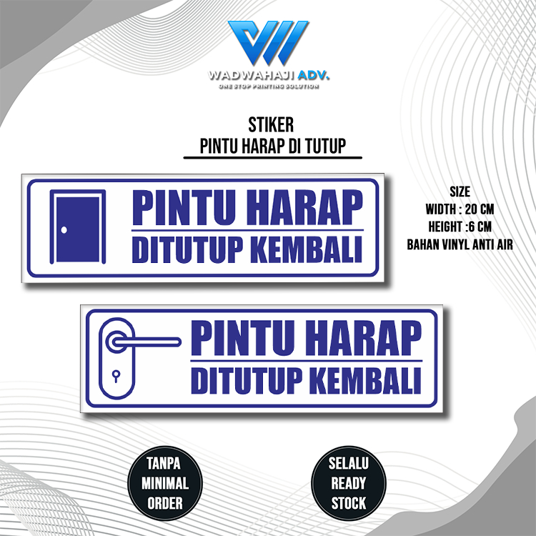 Jual STIKER PINTU HARAP DITUTUP KEMBALI | STIKER PERINGATAN | STIKER PLEASE CLOSE THE DOOR ...