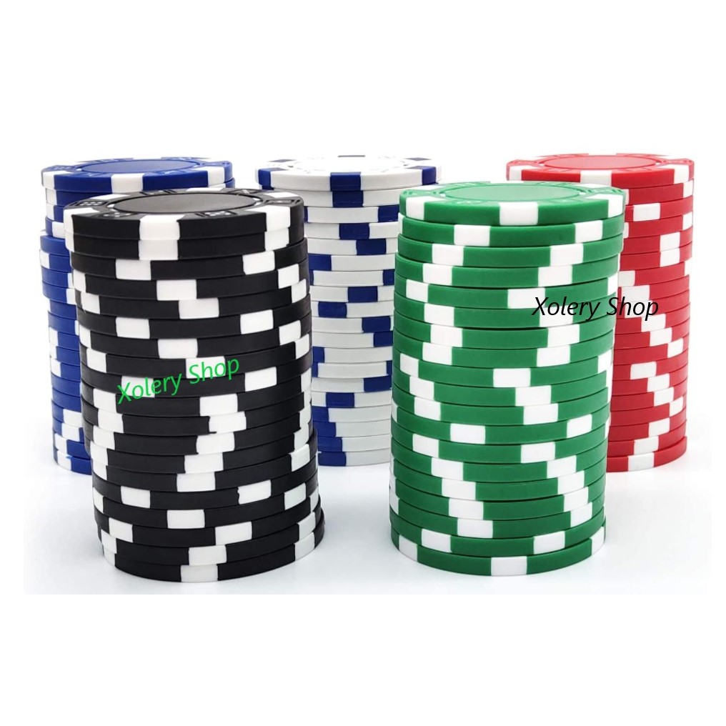 Jual Chips Set Premium / 5 Colors Striped Poker Chip | Shopee Indonesia