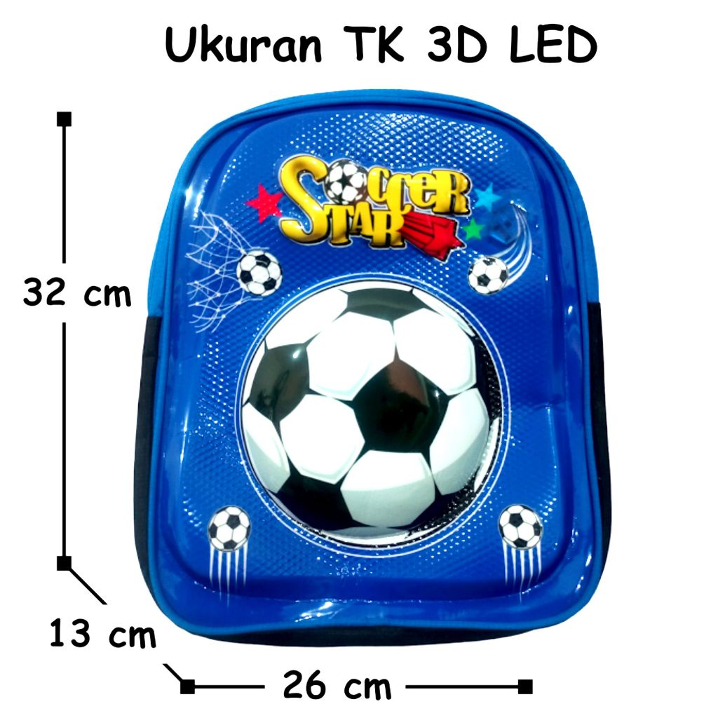 Jual Tas Ransel anak laki laki lampu nyala LED timbul 3D untuk TK Sport ...