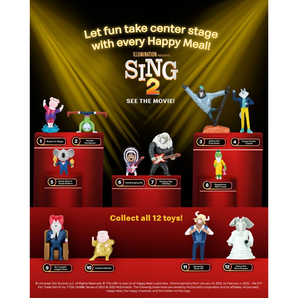 Jual Mainan Anak Hadiah Happy Meal Meals McD McDonald McDonalds Sing 2 Kid Kids Toy Toys Limited ...