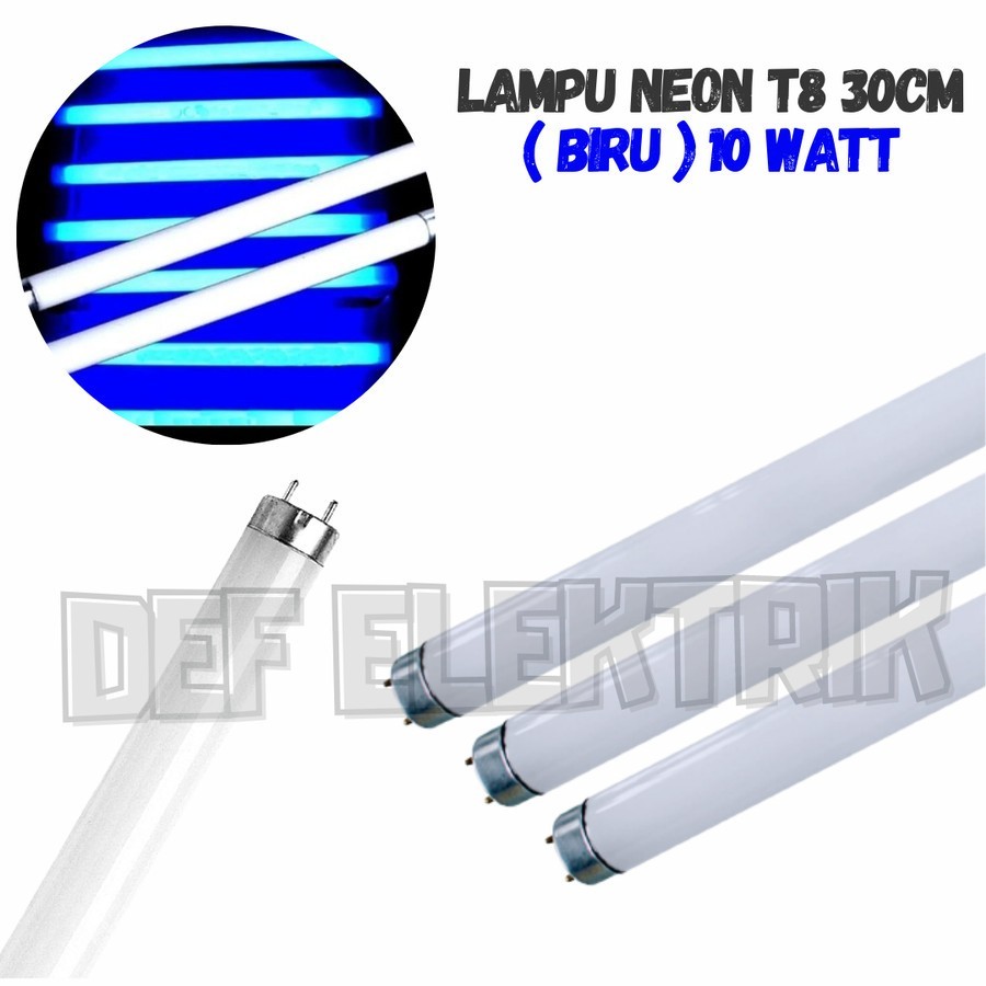 Jual LAMPU NEON TL 10 WATT 30 CM KACA WARNA BIRU FLUORESCENT TUBE ...