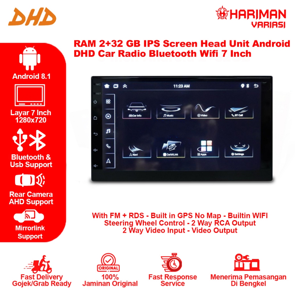 Jual Head Unit Android DHD 7001 7 Inch | Shopee Indonesia