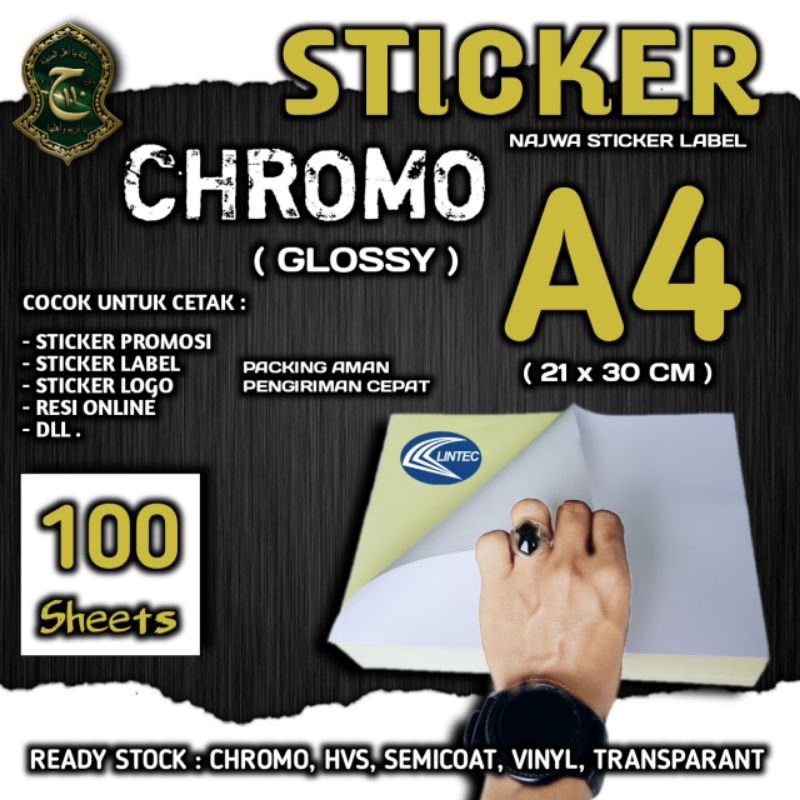 Jual STICKER KROMO ( GLOSY ) A4 ISI 100 LEMBAR TERMURAH | Shopee Indonesia