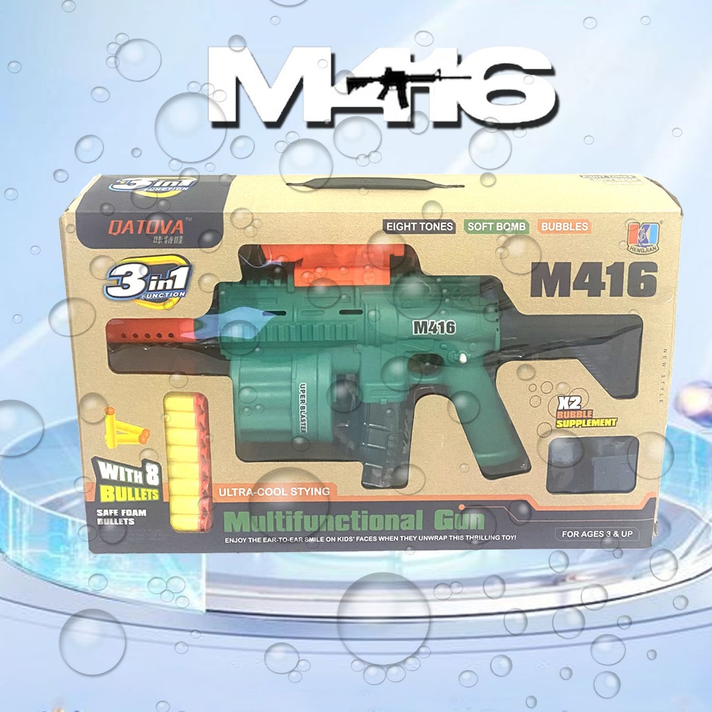 Jual Mainan Anak Tembakan M416 2 Mode Bubble Elektrik dan Soft Bullet ...