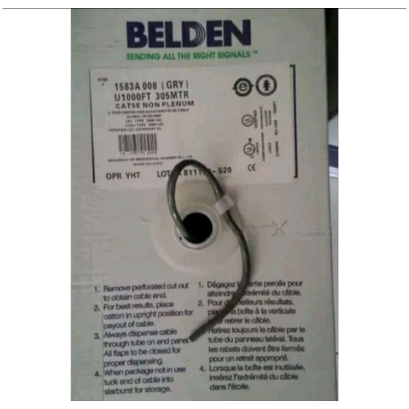 Jual Kabel Belden UTP Cat 5e kabel LAN UTP cat5 1 Roll 300 Meter ...
