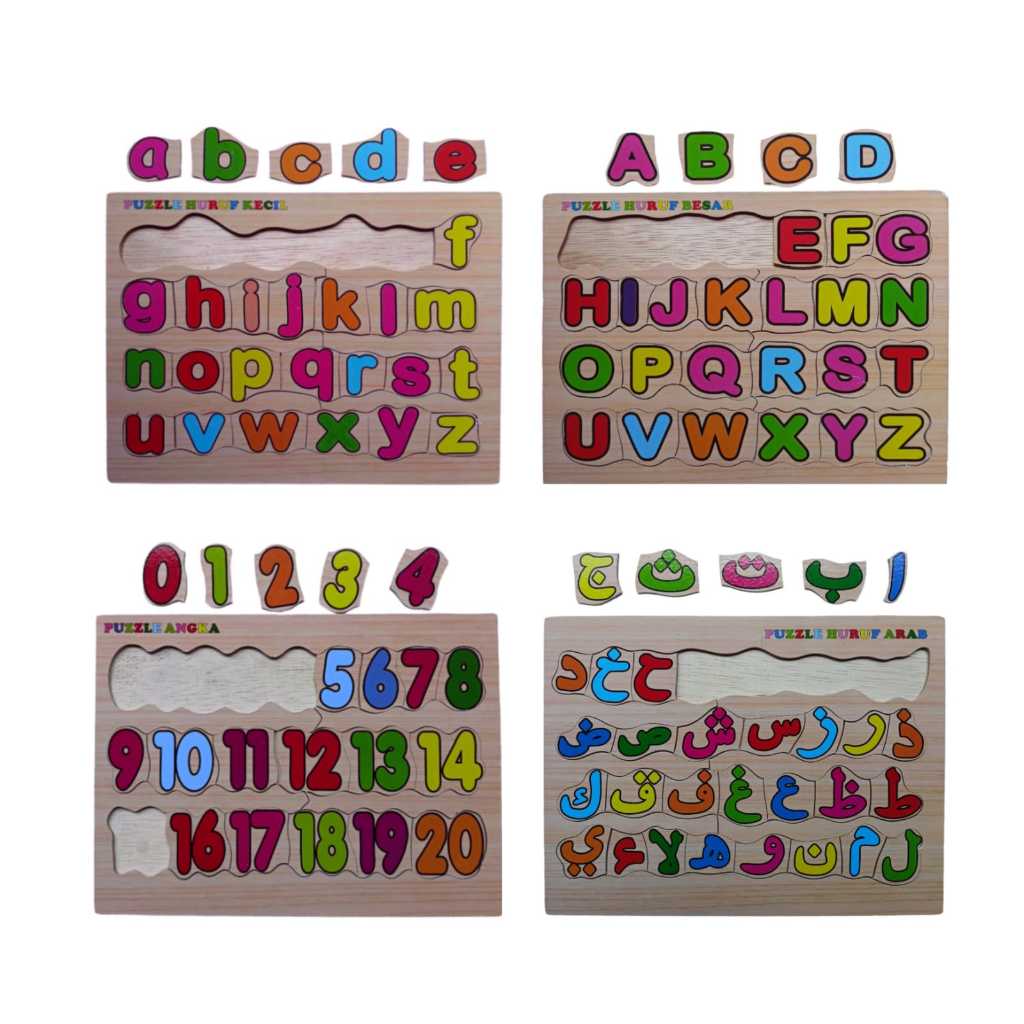 Jual Paket Puzzle Kayu 17x23 Paket lengkap Bisa Bongkar Pasang isi 4pcs ...