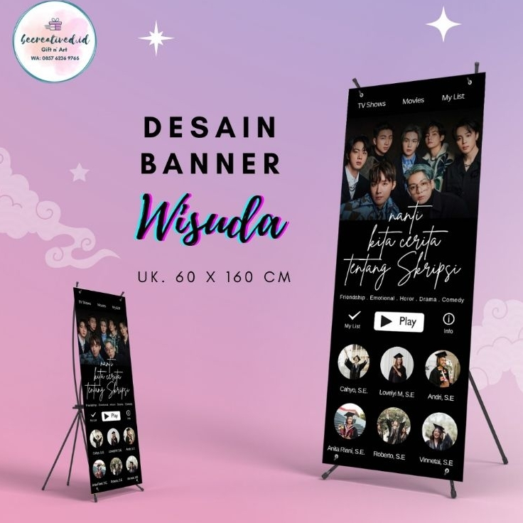 Jual Desain Banner Wisuda Banner Sidang XBanner ukuran 60x160cm ...