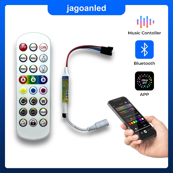 Jual Remote Controller LED Strip APP IR Bluetooth Music Controller RGB ...