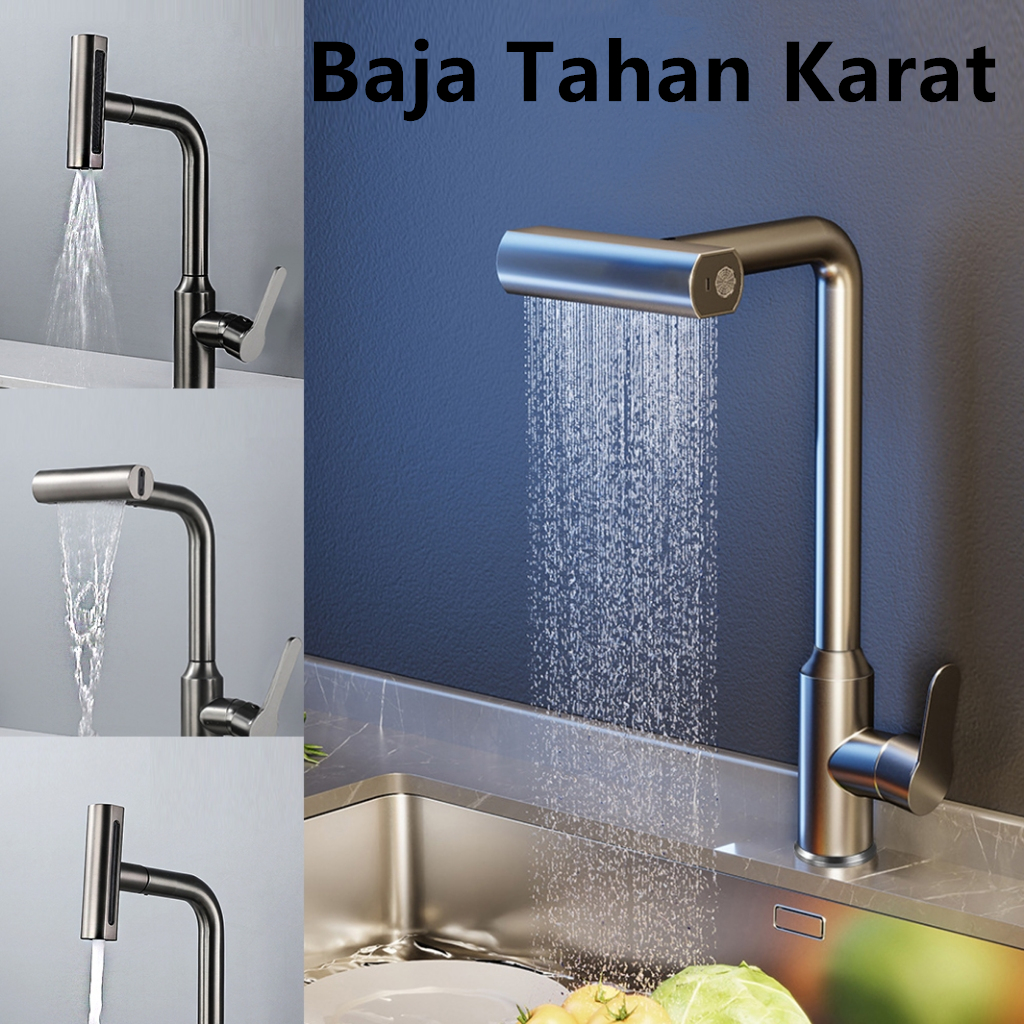 Jual 304 Kran Sink Keran Air Terjun Panas Dingin Fleksibel Stainless ...