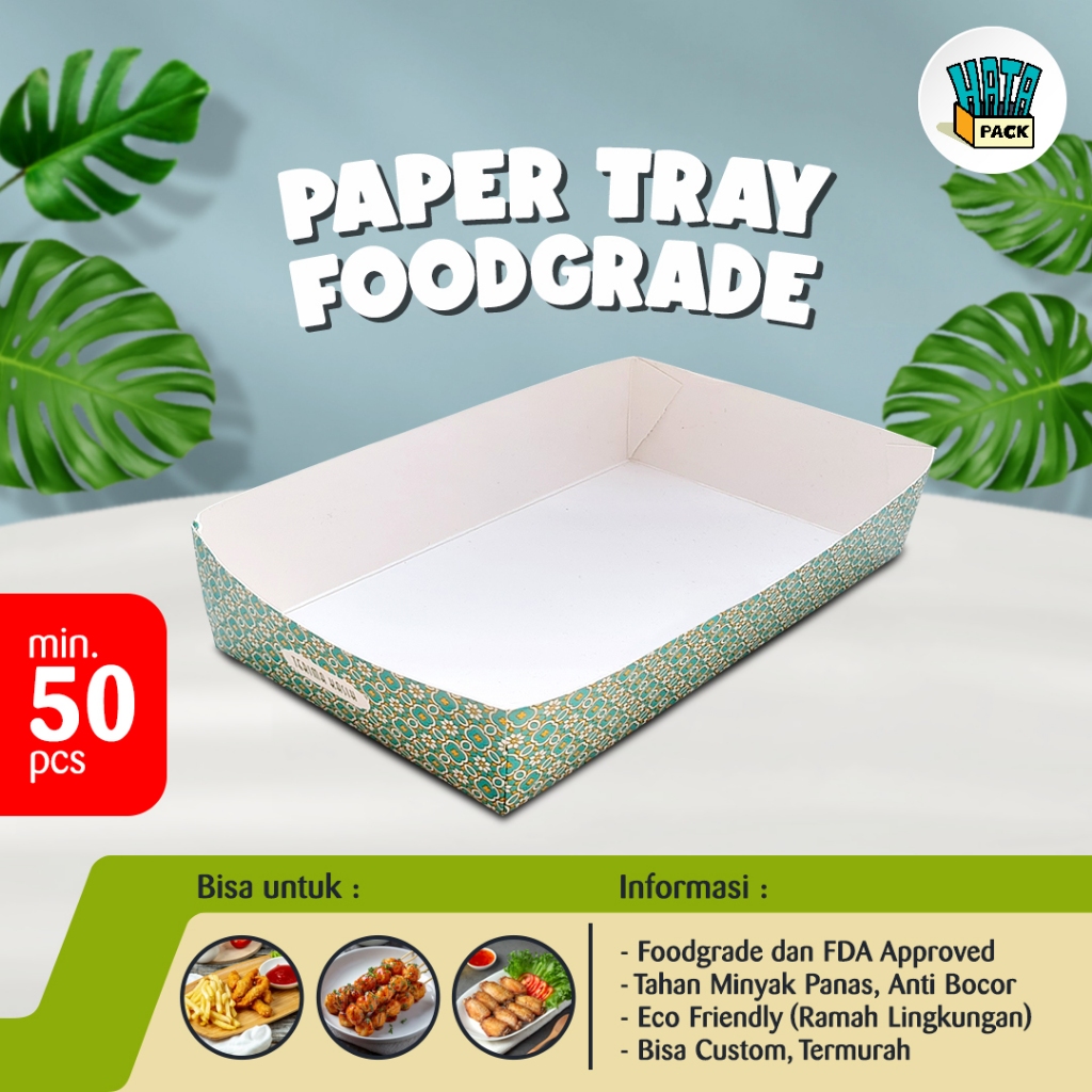 Jual Paper Tray Makanan / Paper Food Tray Large / Tab Plus Tray Eco ...