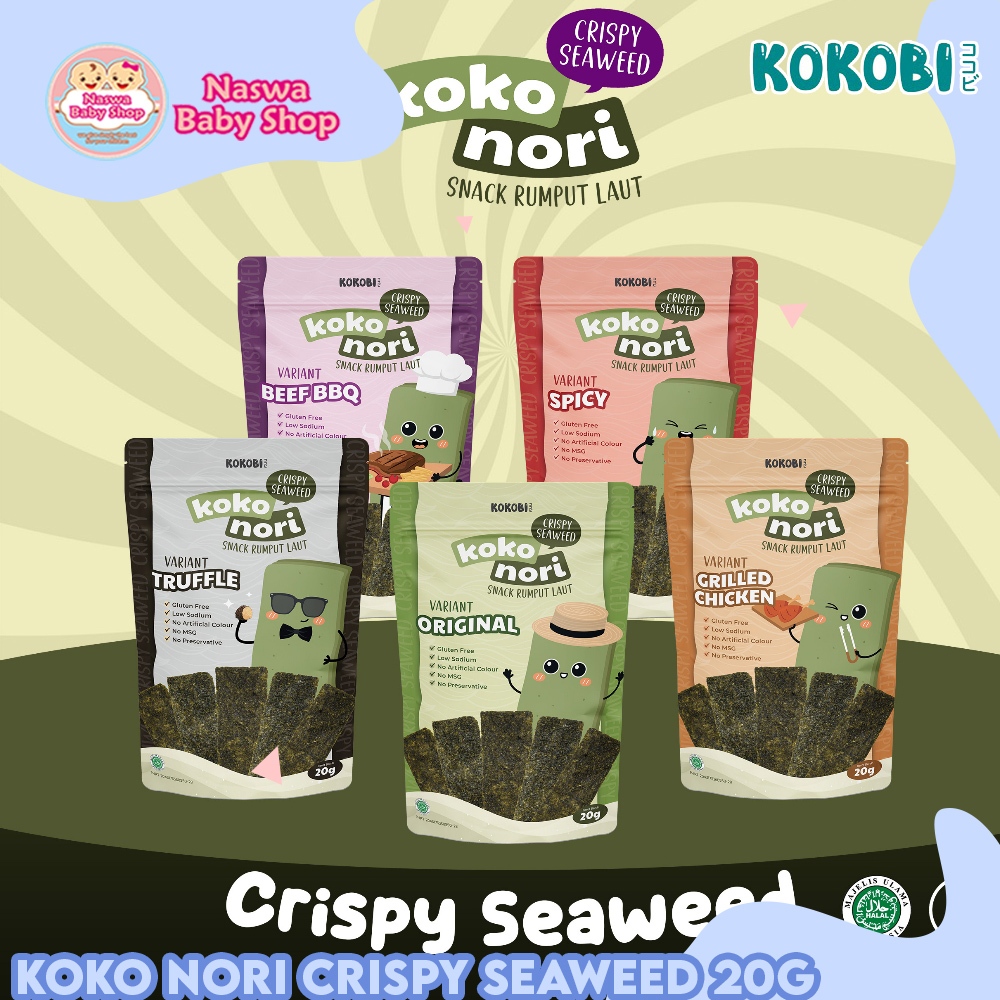 Jual Kokobi Koko Nori Crispy Seaweed Snack Rumput Laut 20g | Shopee ...