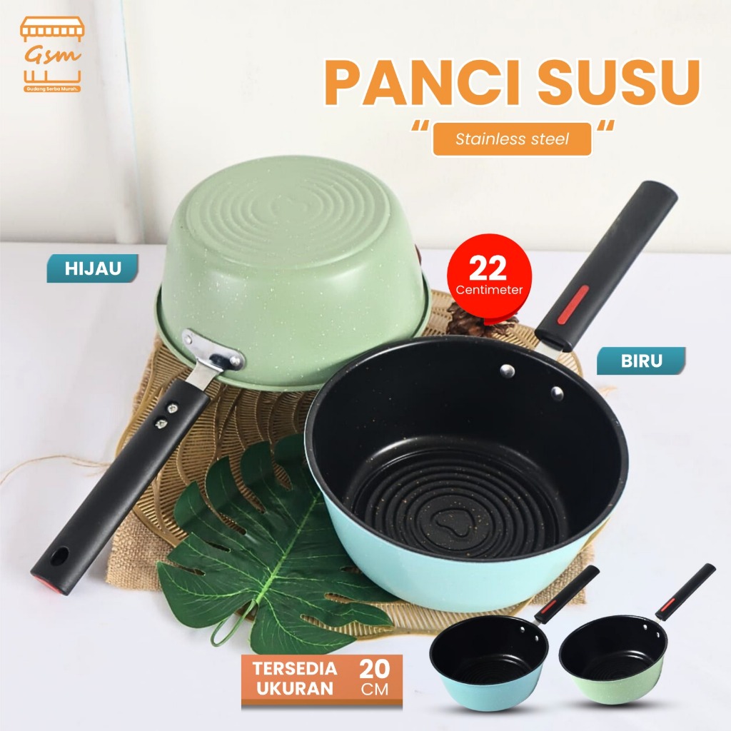 Jual GSM Panci Susu Panci Stainless Steel 20cm/22CM Gagang Tebal ...