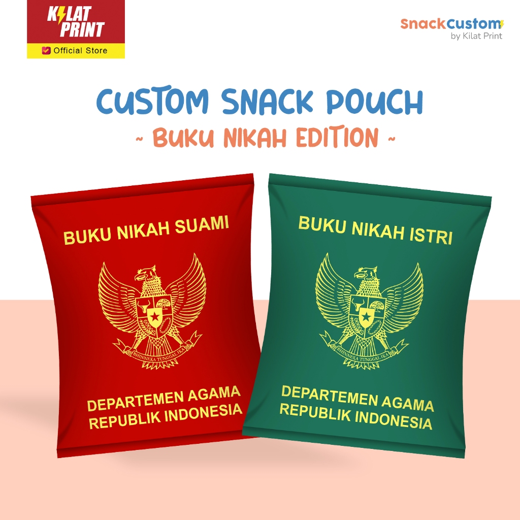 Jual Snack Custom Foto Teks Bungkus Pouch Jumbo Ala Buku Nikah | Shopee ...