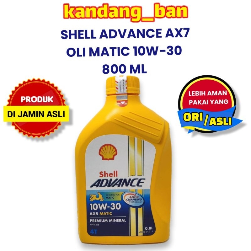 Jual OLI ASLI/ORI MATIC SHELL ADVANCE 800 ML (AX5 10W-30) (AX7 10W-30 ...