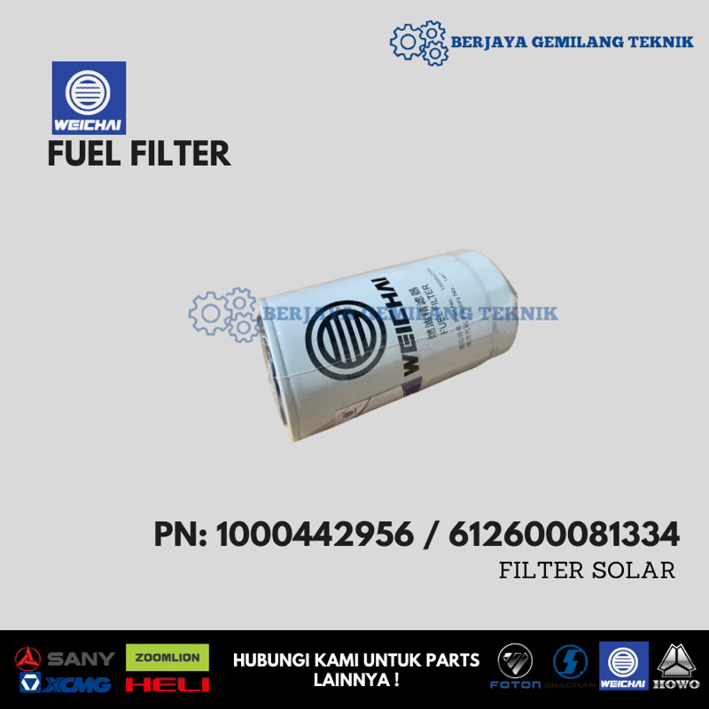 Jual 1000442956 Fuel Filter Weichai HOWO Sinotruck Shacman XCMG ...