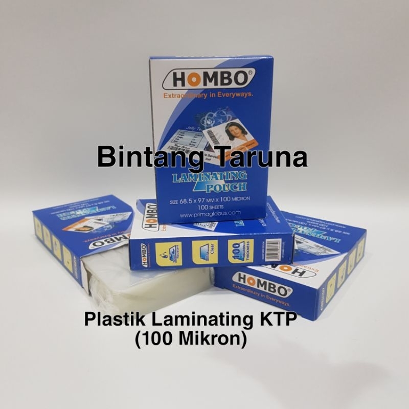Jual Plastik Laminating KTP 100 Micron Laminating Film KTP Hombo 100 ...