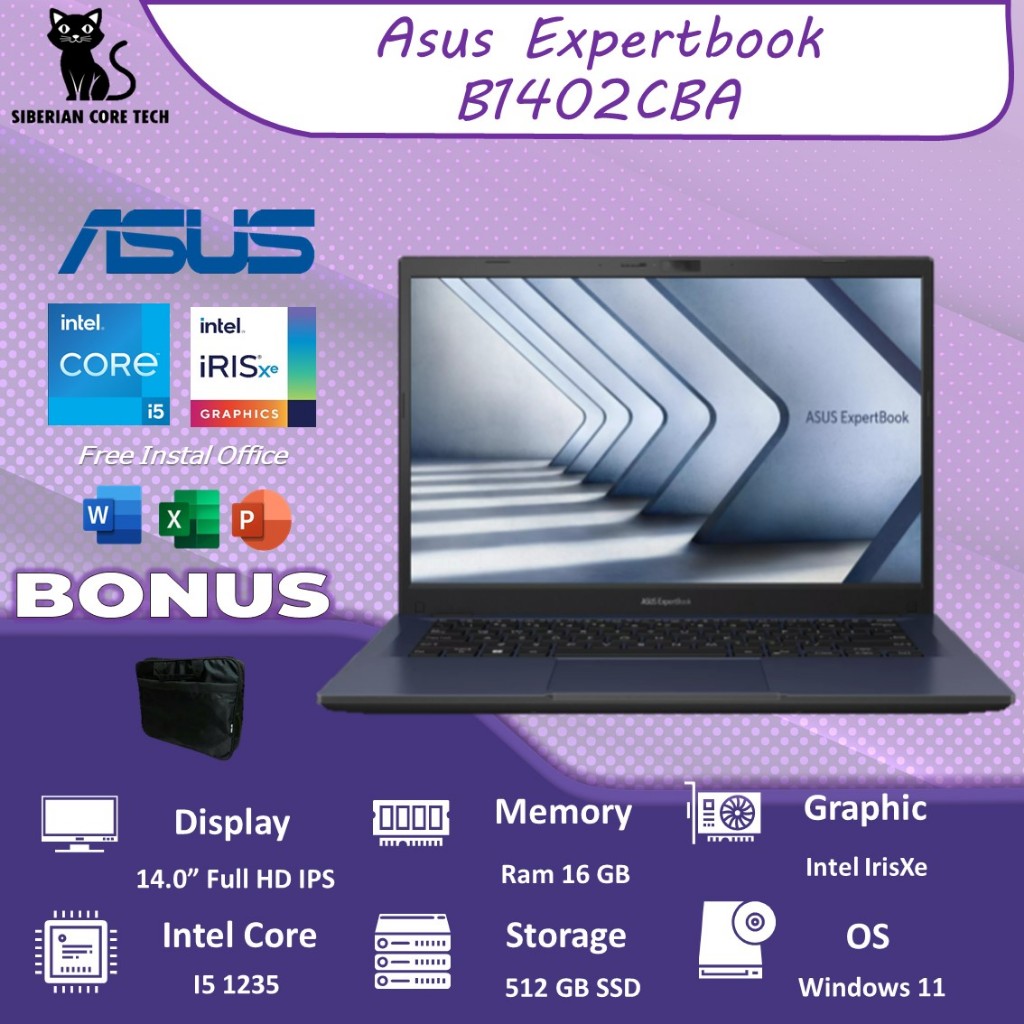 Jual Laptop asus expertbook B1402CBA I5 1235U RAM 16GB | 512SSD W11PRE ...