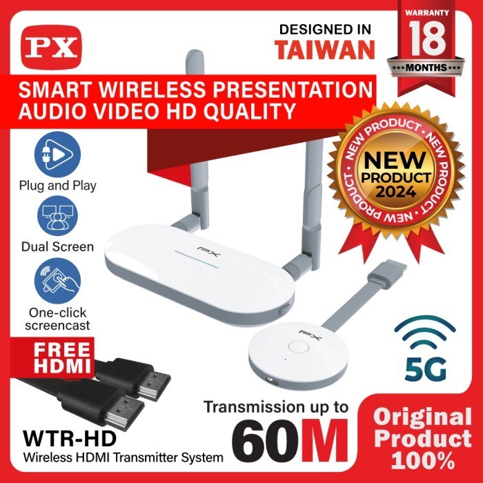 Jual PX WTR-HD Wireless HDMI Transmitter Receiver VGA Extender Display ...