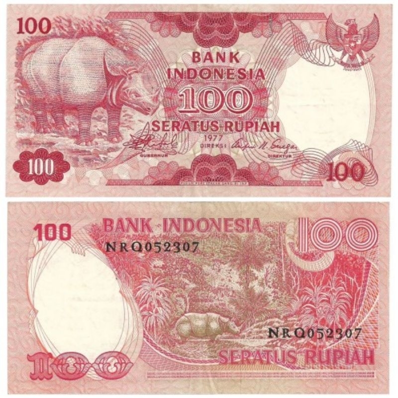 Jual Uang Kuno 100 Rupiah 1977 Badak Merah UNC | Shopee Indonesia