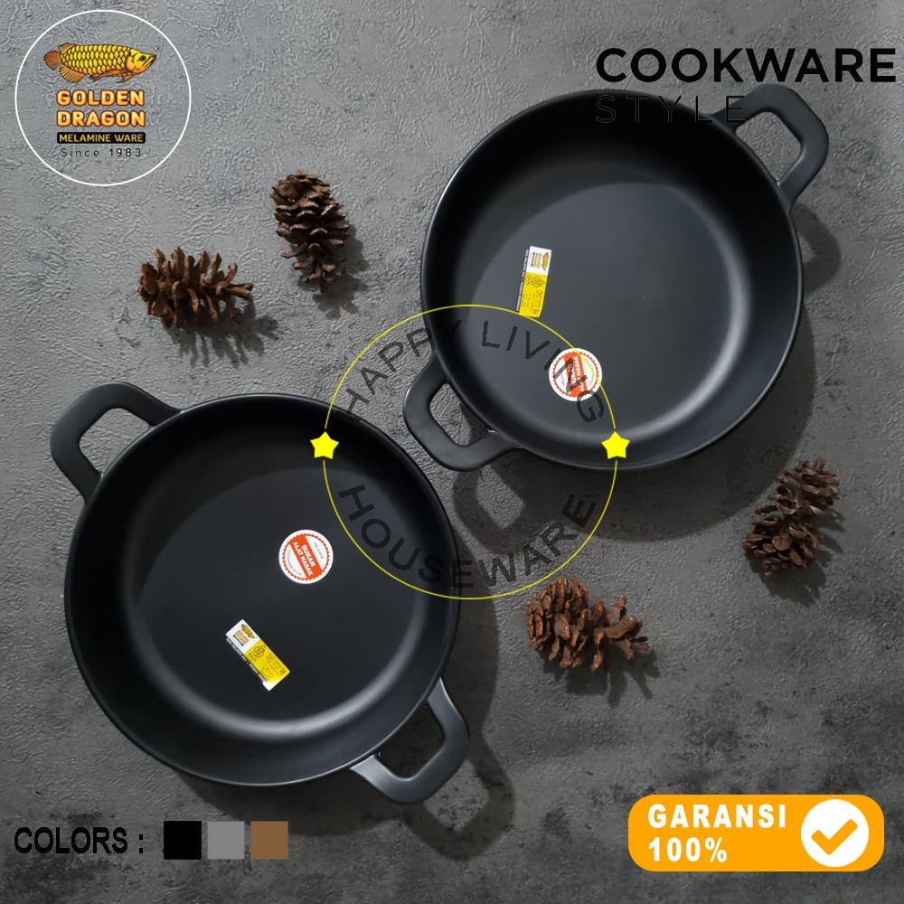 Jual GOLDEN DRAGON Piring Model Penggorengan Kuping 8in Hitam Piring ...