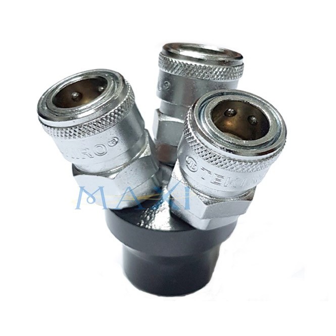 Jual TEKIRO Coupler Angin Cabang 3 / Air Quick Coupler 3 Way | Shopee ...