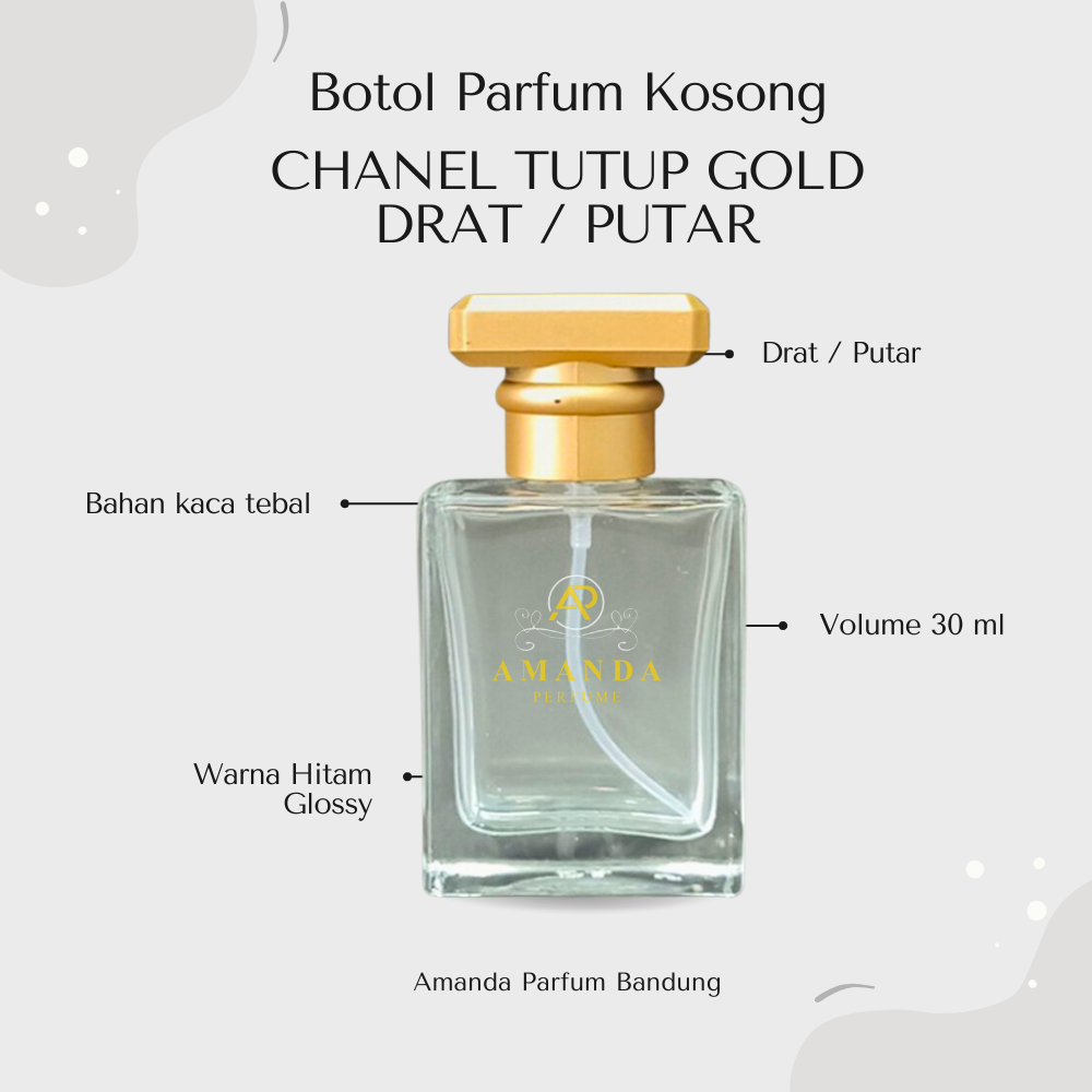 Jual BOTOL PARFUM CHANEL 30ML GOLD PUTAR/DRAT - BOTOL PARFUM MEWAH ...