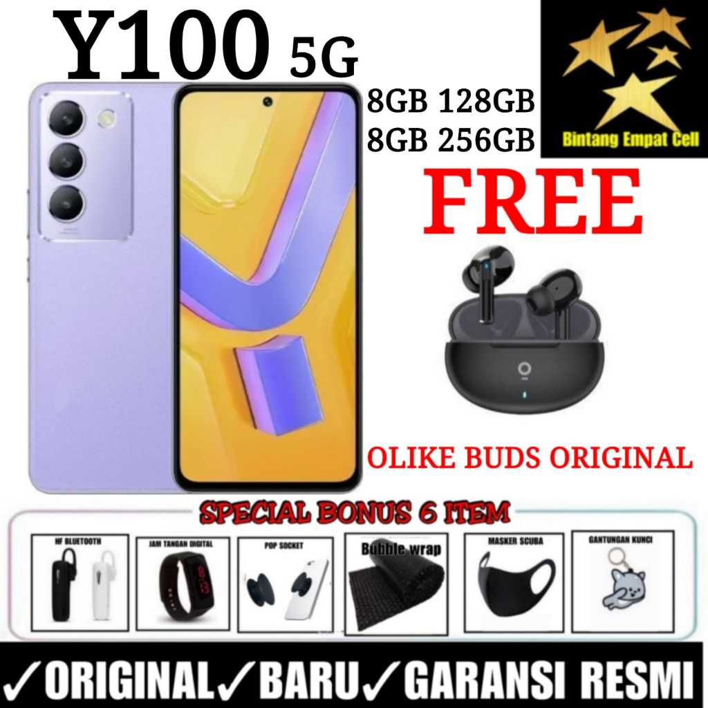 Jual VIVO Y100 5G 4G 8/256 & 8/128 GARANSI RESMI | Shopee Indonesia