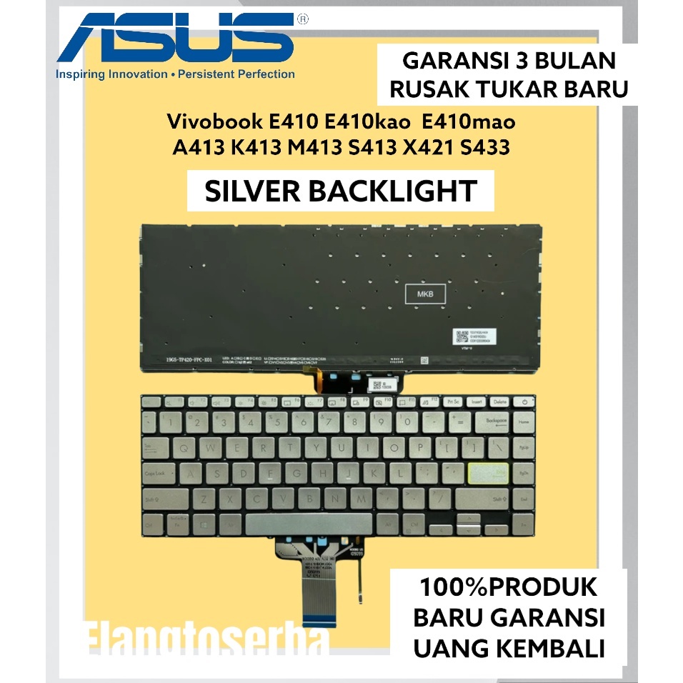 Jual Keyboard Asus Vivobook E410 E410kao E410m E410ma E410mao X421 S433 ...