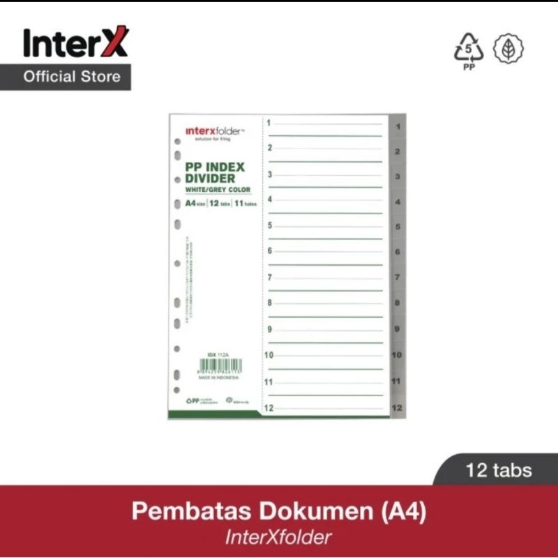 Jual Index Divider A4 1-12 / Pembatas Binder Odner | Shopee Indonesia