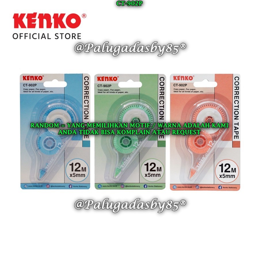 Jual (1 Biji) GROSIR Correction Tape Kenko CT-902P Pastel (12 M x 5 Mm ...